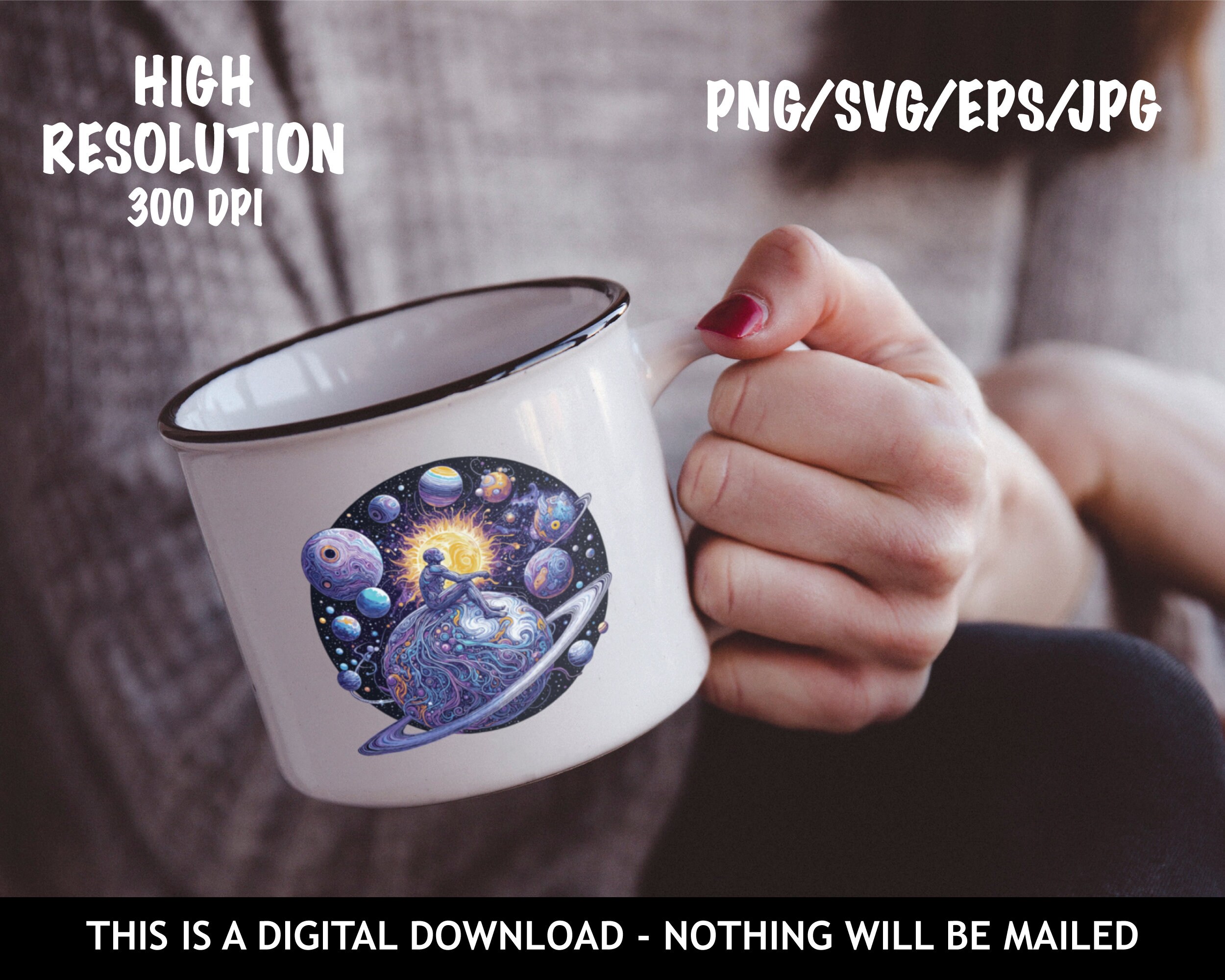 Psychedelic Cosmic Png, Trippy Svg-eps, Colorful Space Design, Digital ...