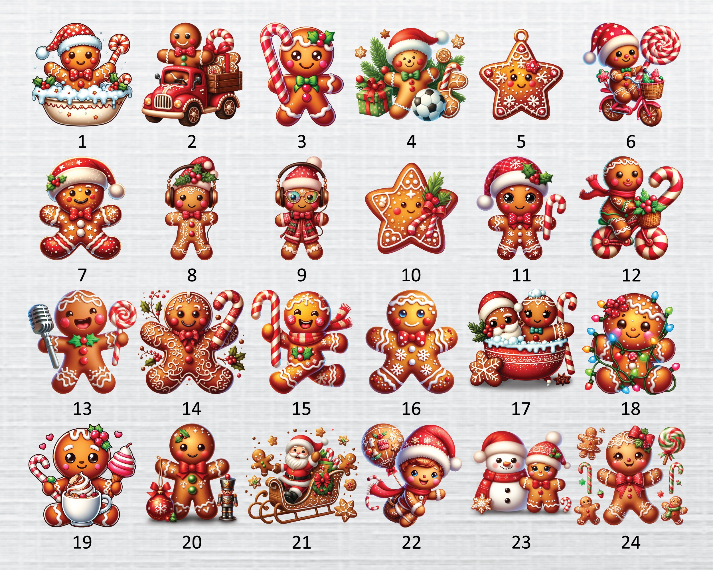 42 Watercolor Gingerbread Man Clipart, Cute Gingerbread PNG, Christmas ...