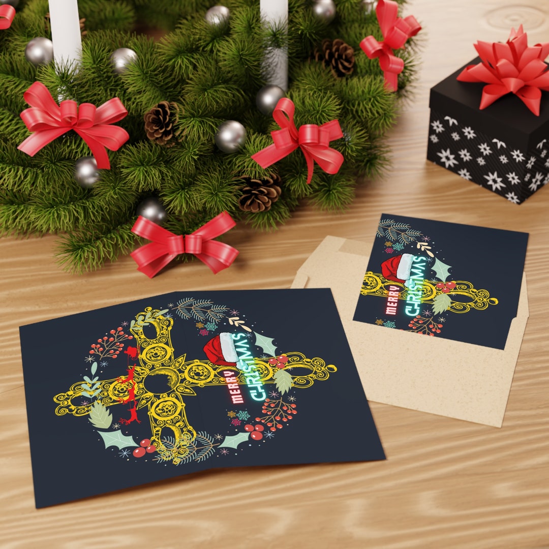 Christian Christmas Cross Greeting Cards 1 or 10-pcs - Etsy
