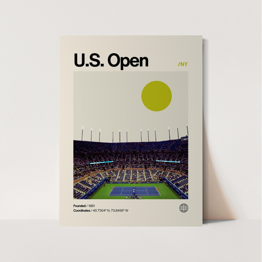 US Open Poster, Minimalist, Helvetica, Mid-century Modern, Us Open ...
