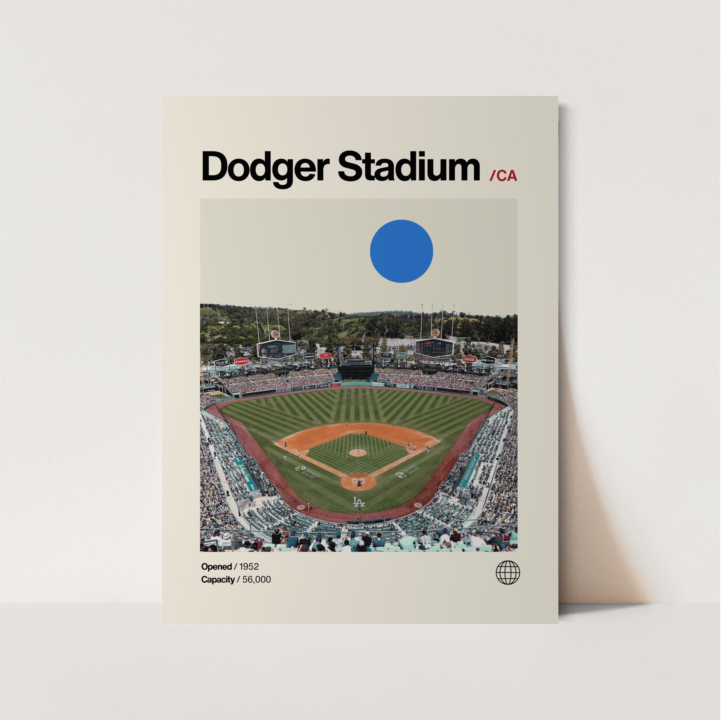 Dodger Stadium Poster, Dodgers Poster, Minimalist, Helvetica, Mid ...