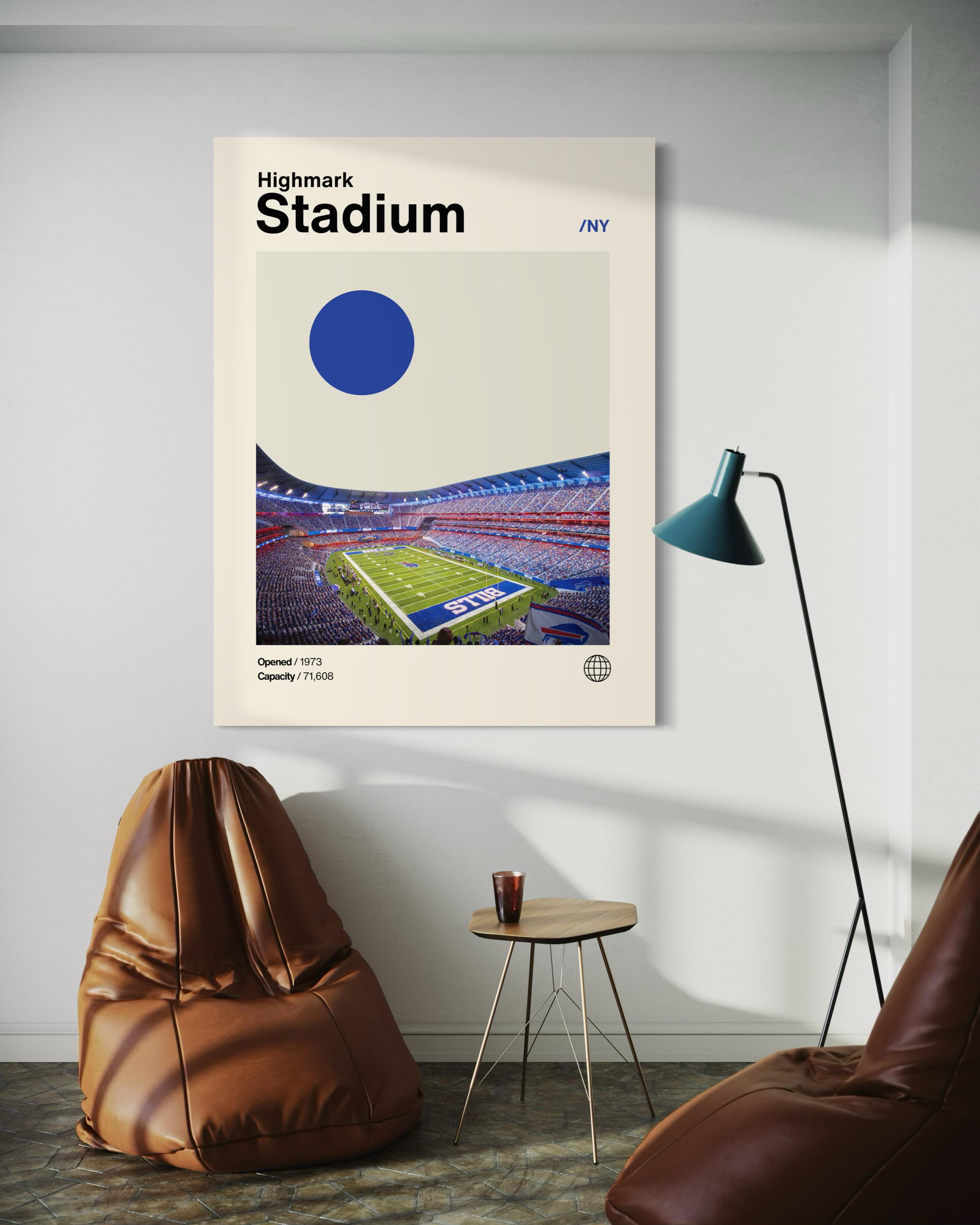 Highmark Stadium Poster, Bills Poster, Minimalist, Helvetica, Mid ...