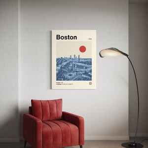 Boston Monochromatic Poster, Minimalist, Helvetica, Mid-century Modern ...