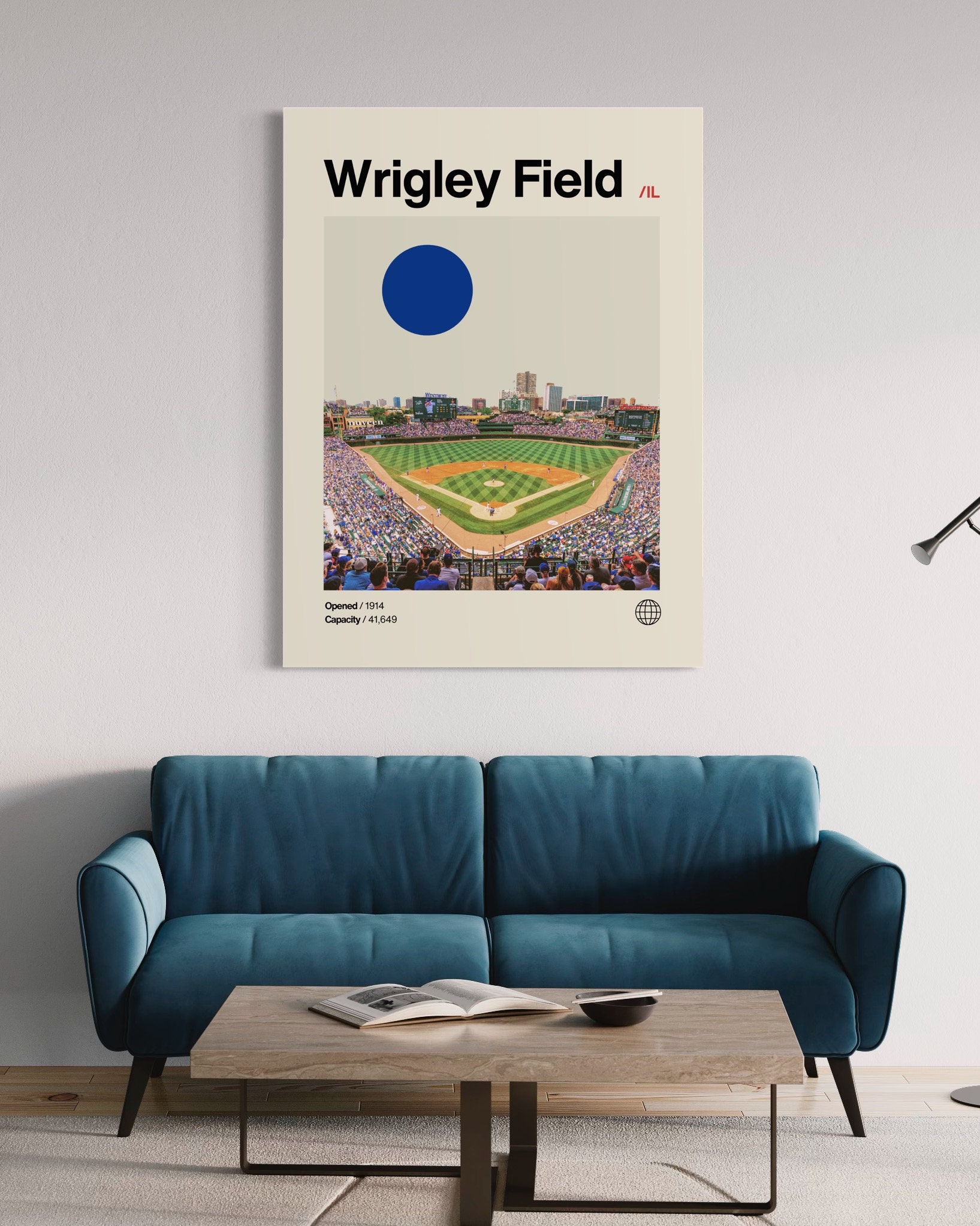 Wrigley Field Poster, Cubs Poster, Minimalist, Helvetica, Mid-century ...
