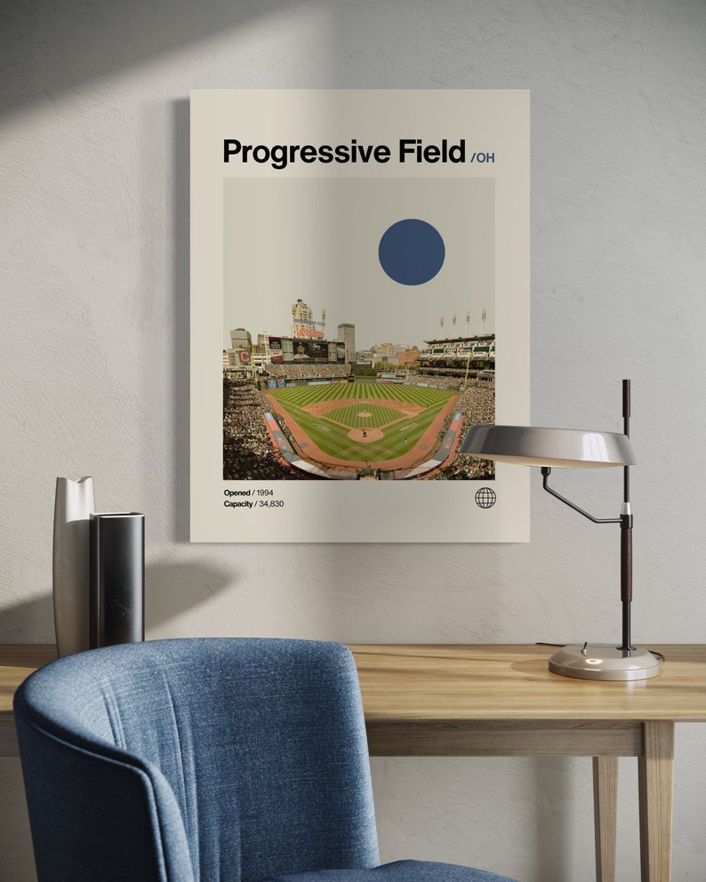 Progressive Field Poster, Guardian Poster, Minimalist, Helvetica, Mid ...
