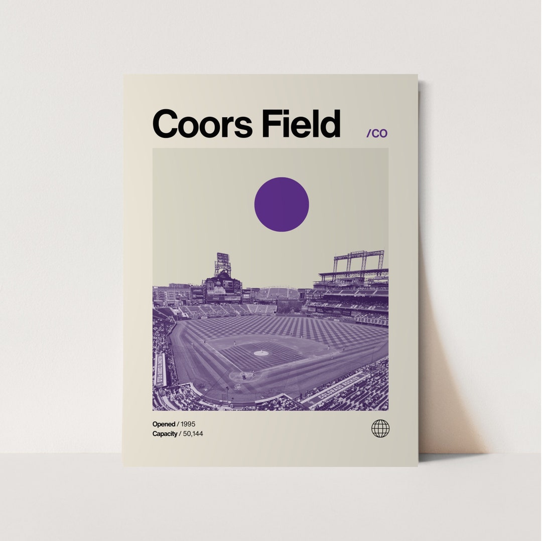 Coors Field Monotone Poster, Rockies Poster, Minimalist, Helvetica, Mid ...