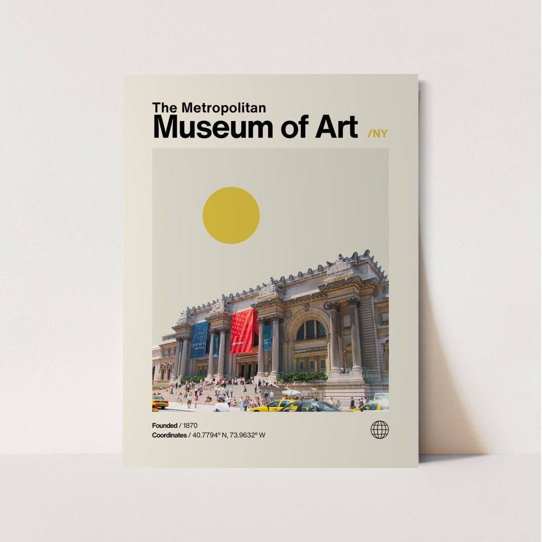The Met Poster, Minimalist, Helvetica, Mid-century Modern, the Met ...