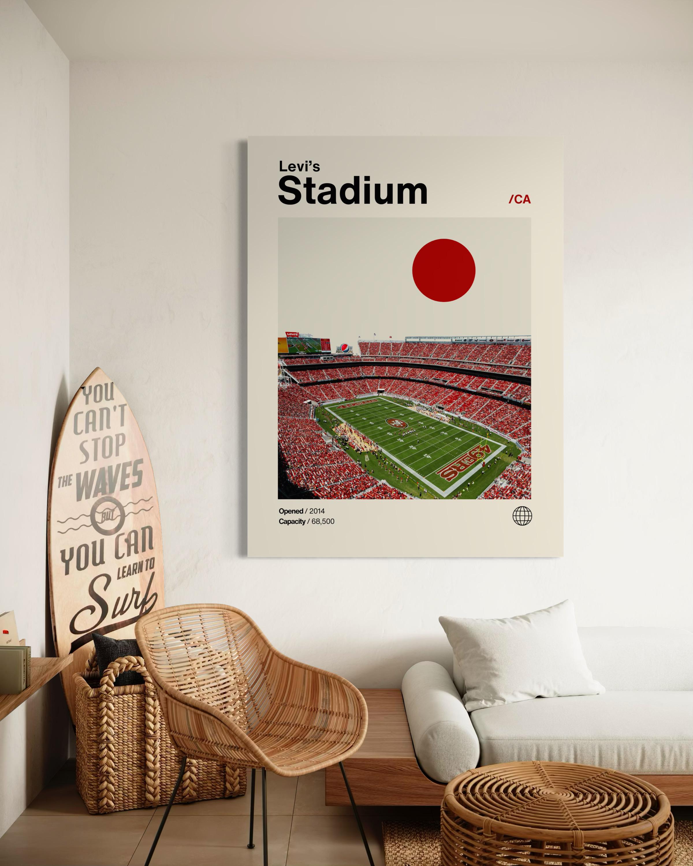 Levi Stadium Poster, 49ers Poster, Minimalist, Helvetica, Mid-century ...