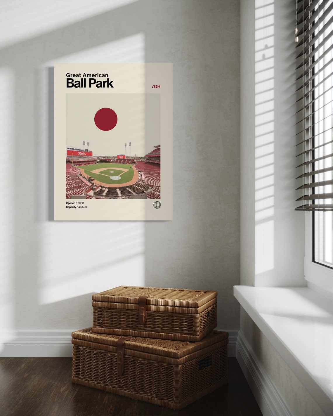 Great American Ball Park Poster, Reds Poster, Minimalist, Helvetica ...