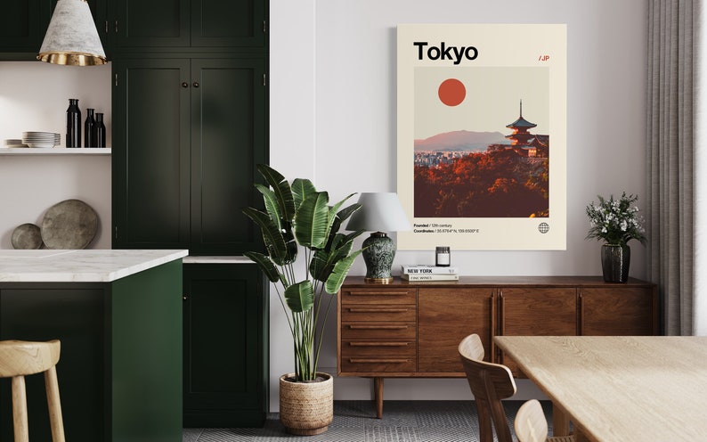 Tokyo Poster, Minimalist, Helvetica, Mid-century Modern, Tokyo Travel ...