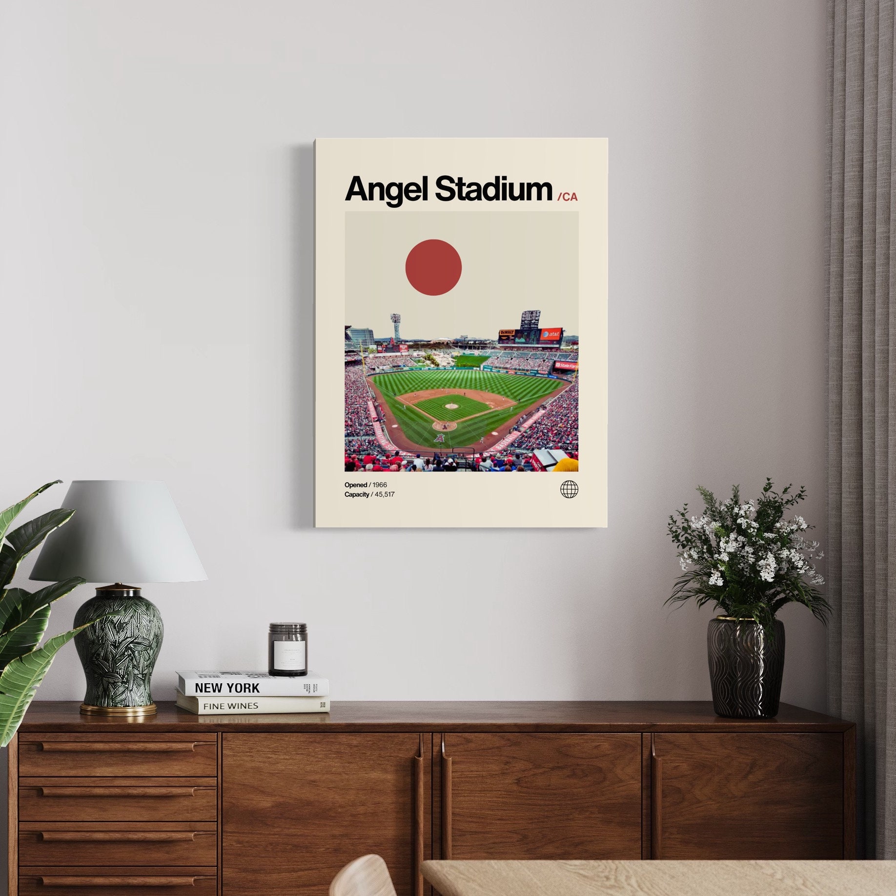 Angel Stadium Poster, Angels Poster, Minimalist, Helvetica, Mid-century ...
