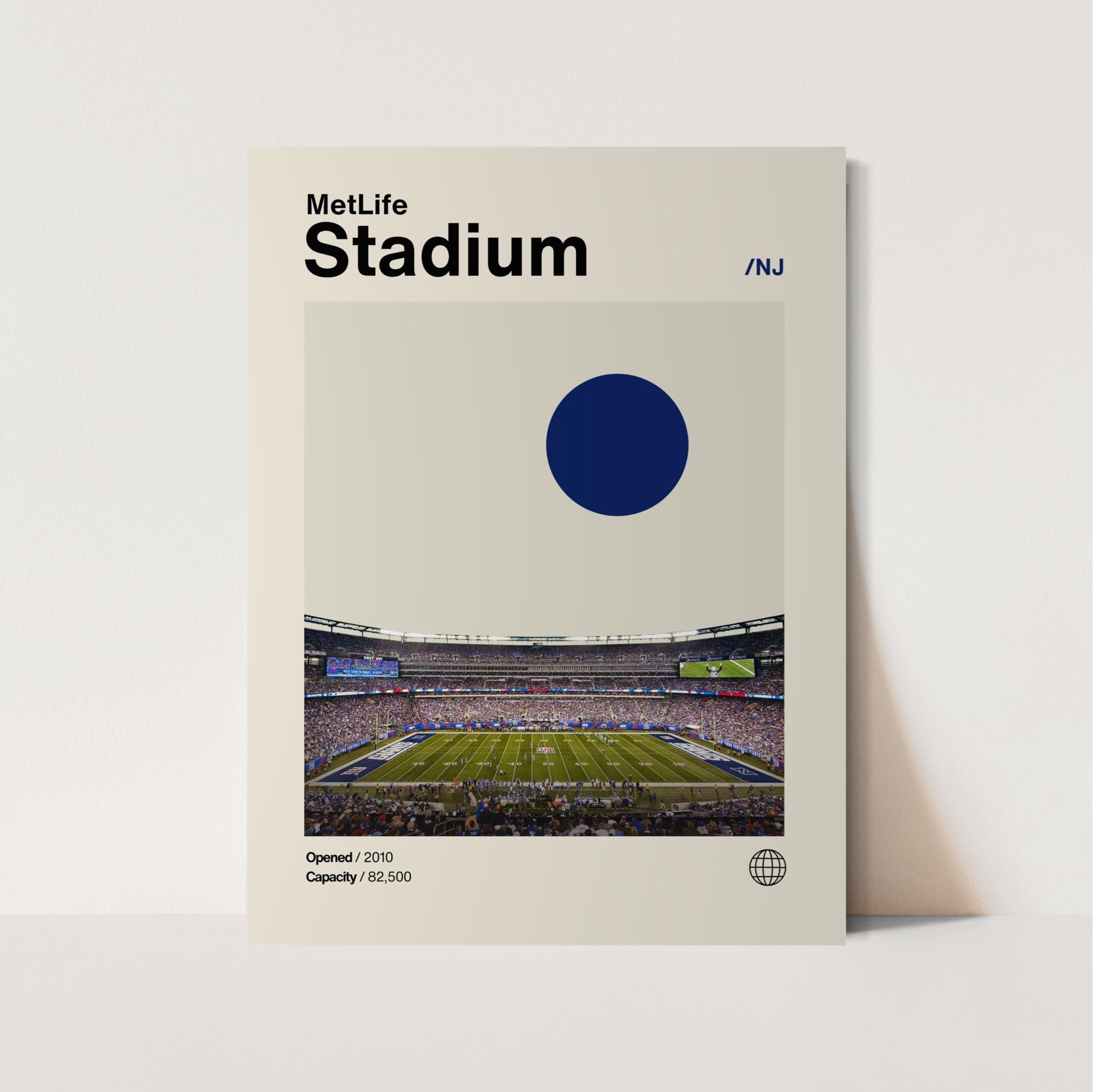 Metlife Stadium Poster, Giants Poster, Minimalist, Helvetica, Mid ...