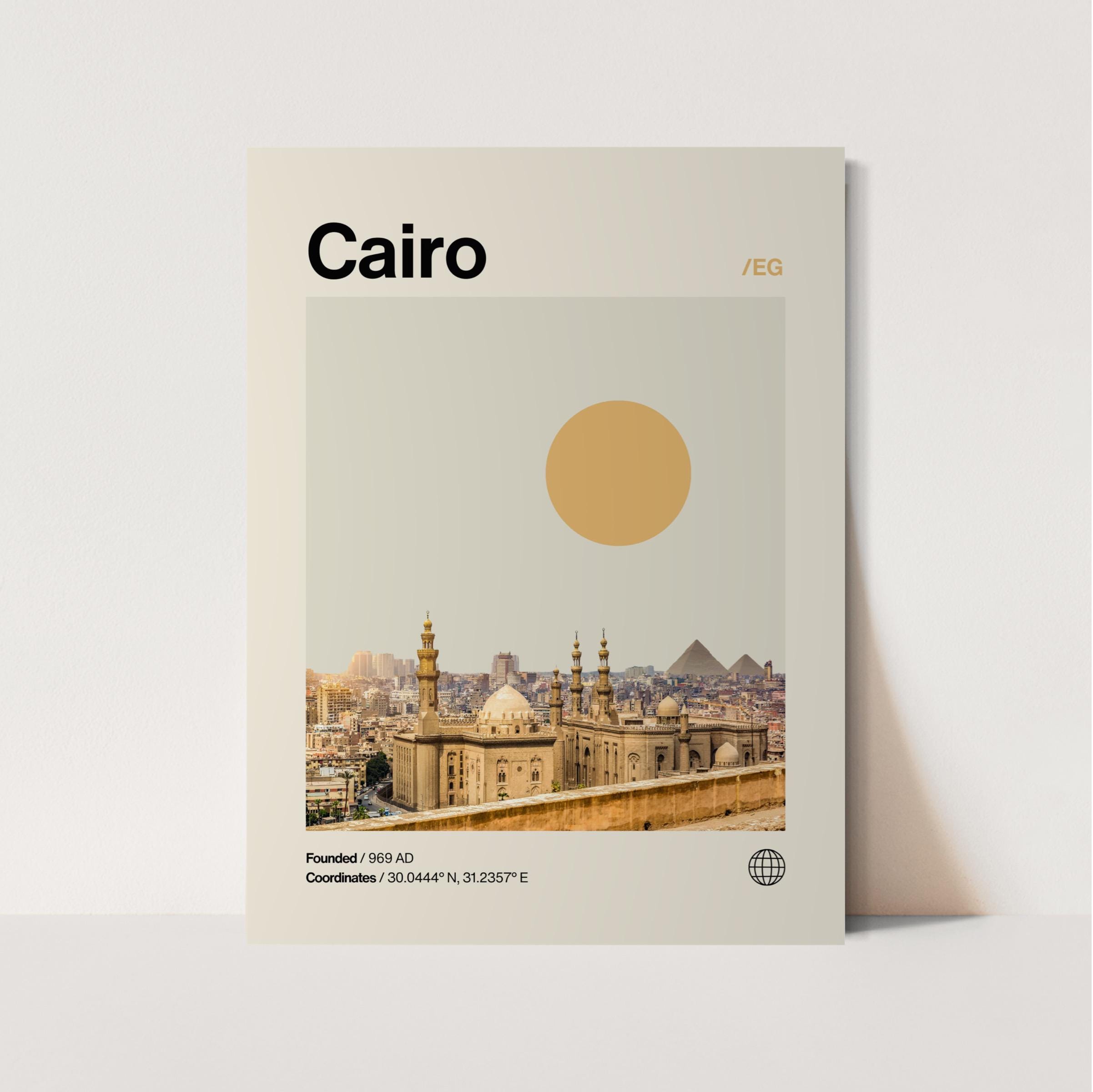 Cairo Poster, Minimalist, Helvetica, Mid-century Modern, Cairo Travel ...