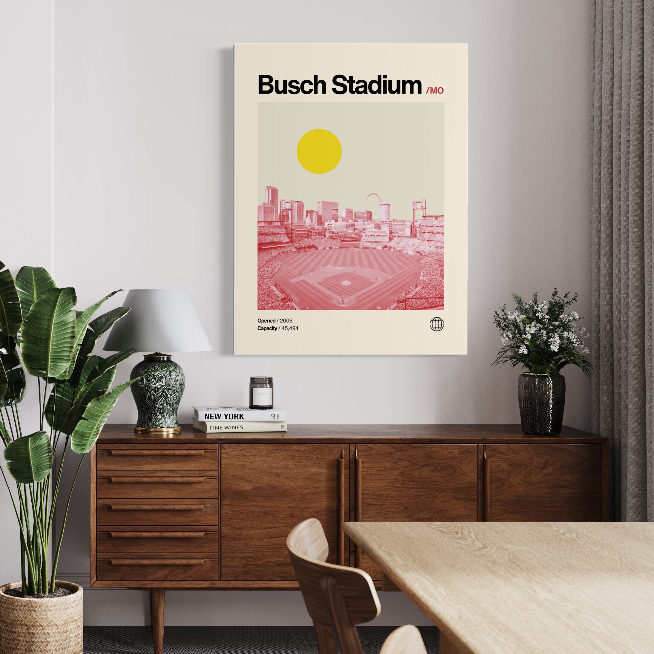 Busch Stadium Monotone Poster, Cardinals Poster, Minimalist, Helvetica ...