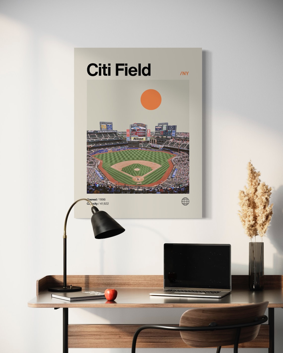 Citi Field Poster, Mets Poster, Minimalist, Helvetica, Mid-century ...