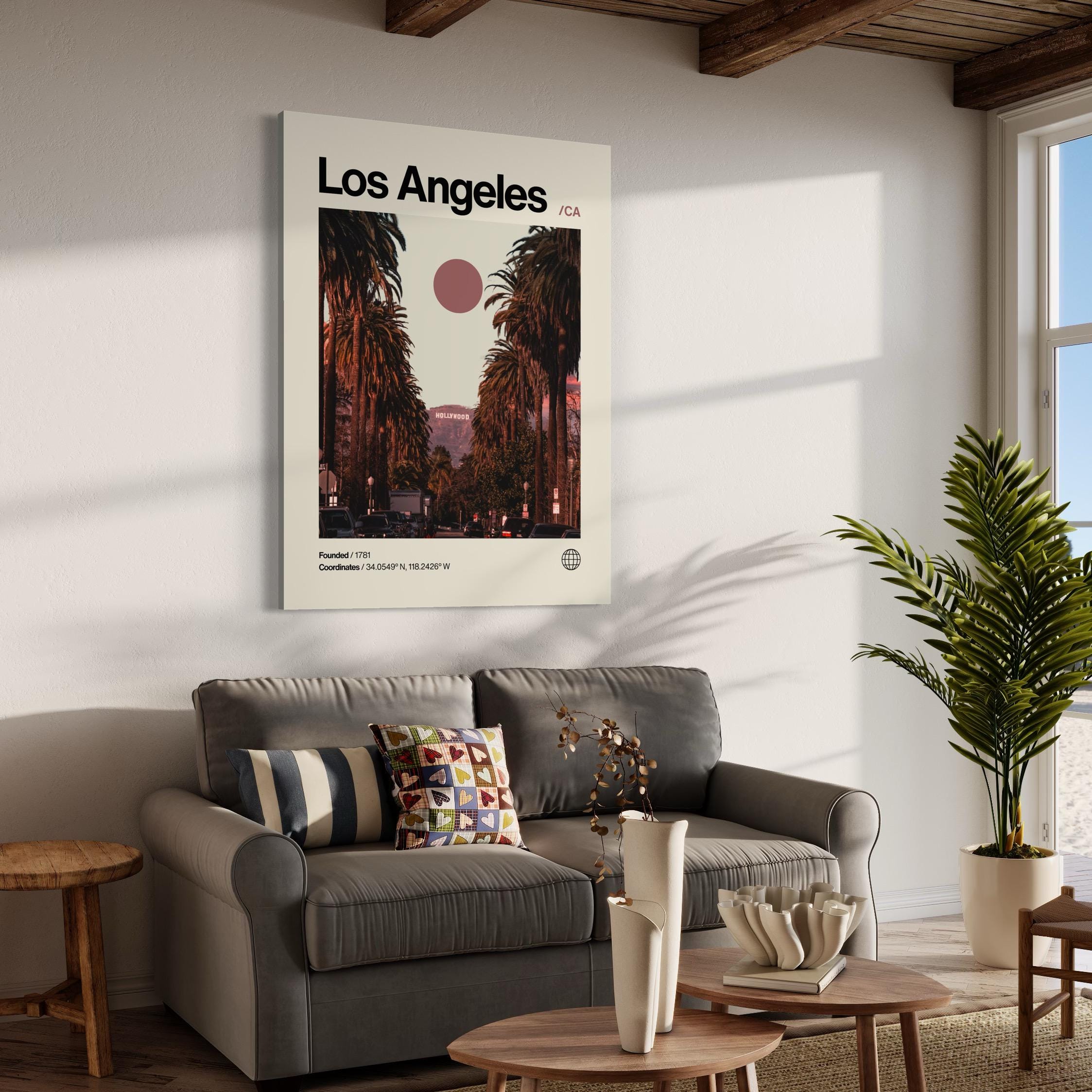 Los Angeles Poster, Minimalist, Helvetica, Mid-century Modern, Los ...