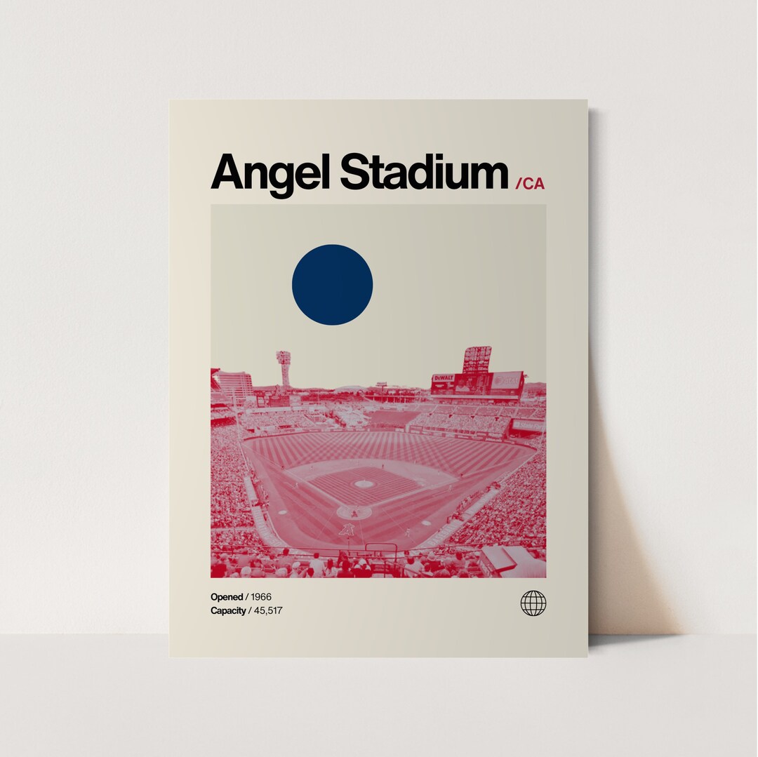 Angel Monotone Stadium Poster, Angels Poster, Minimalist, Helvetica ...