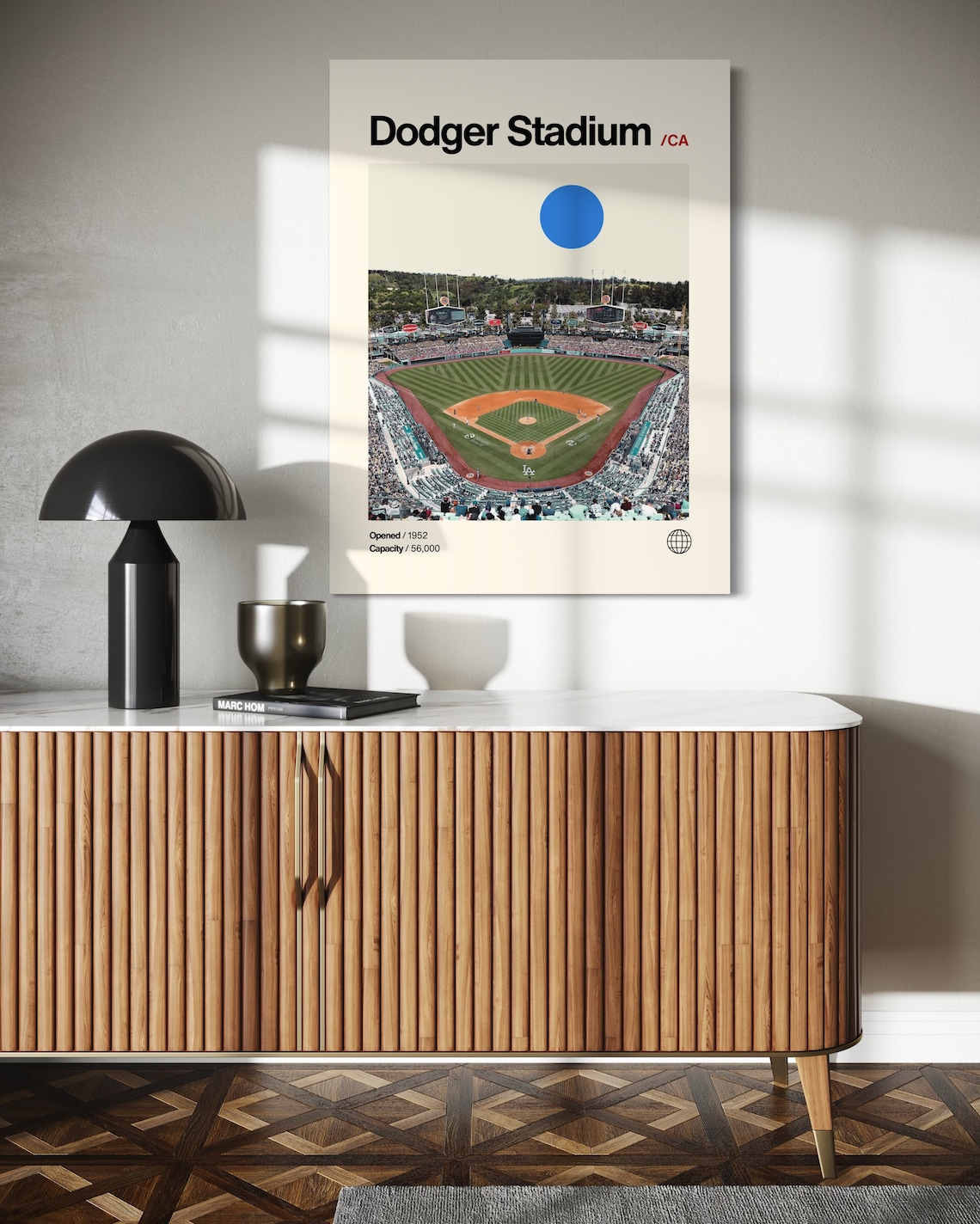 Dodger Stadium Poster, Dodgers Poster, Minimalist, Helvetica, Mid ...