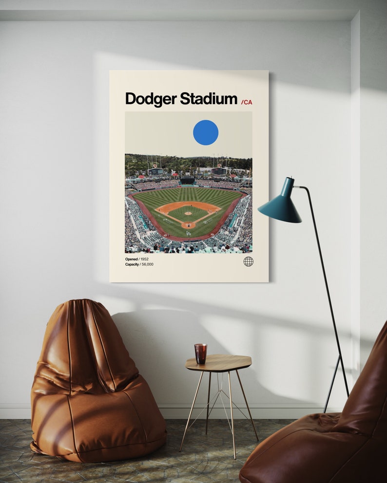 Dodger Stadium Poster, Dodgers Poster, Minimalist, Helvetica, Mid ...