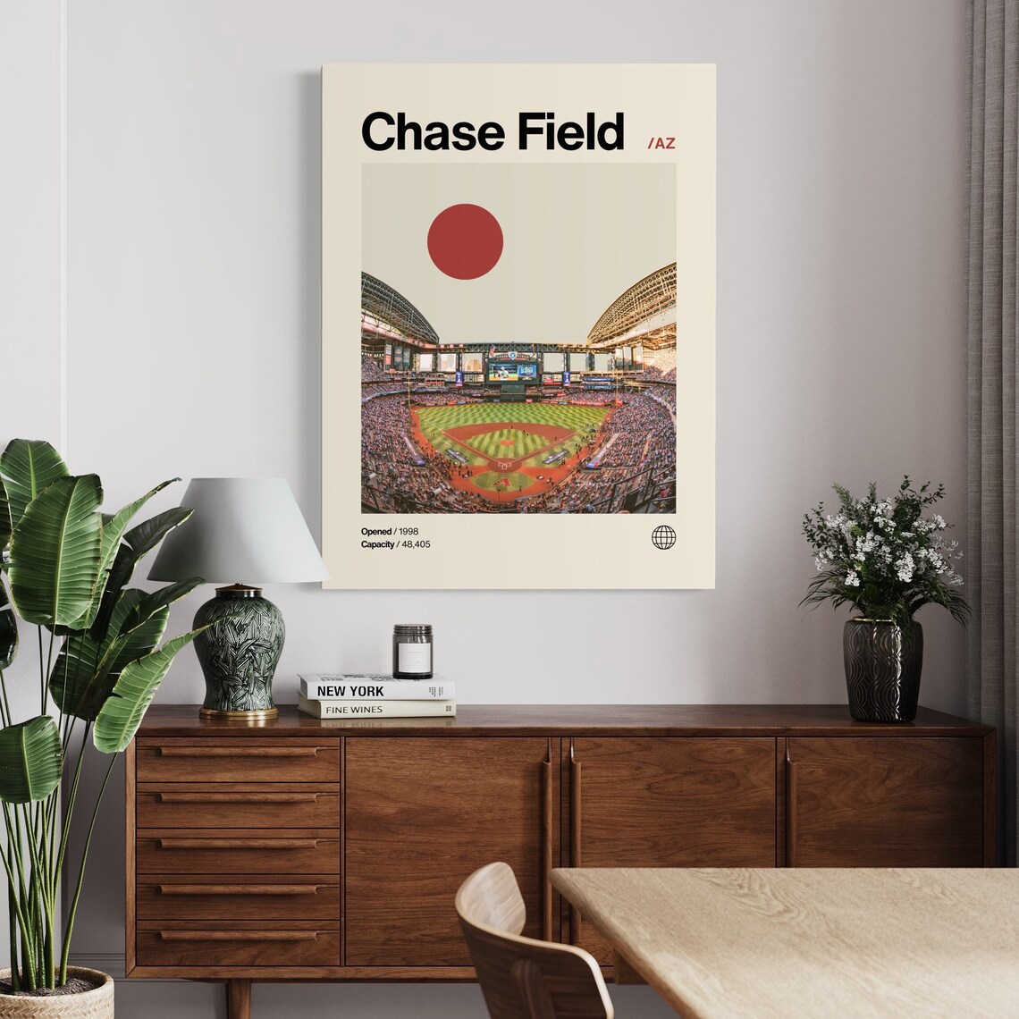 Chase Field Poster, Diamondbacks Poster, Minimalist, Helvetica, Mid ...