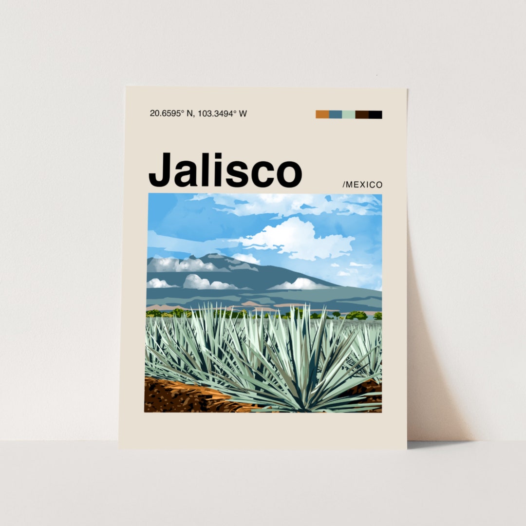 Jalisco Poster, Minimalist, Helvetica, Mid-century Modern, Jalisco ...