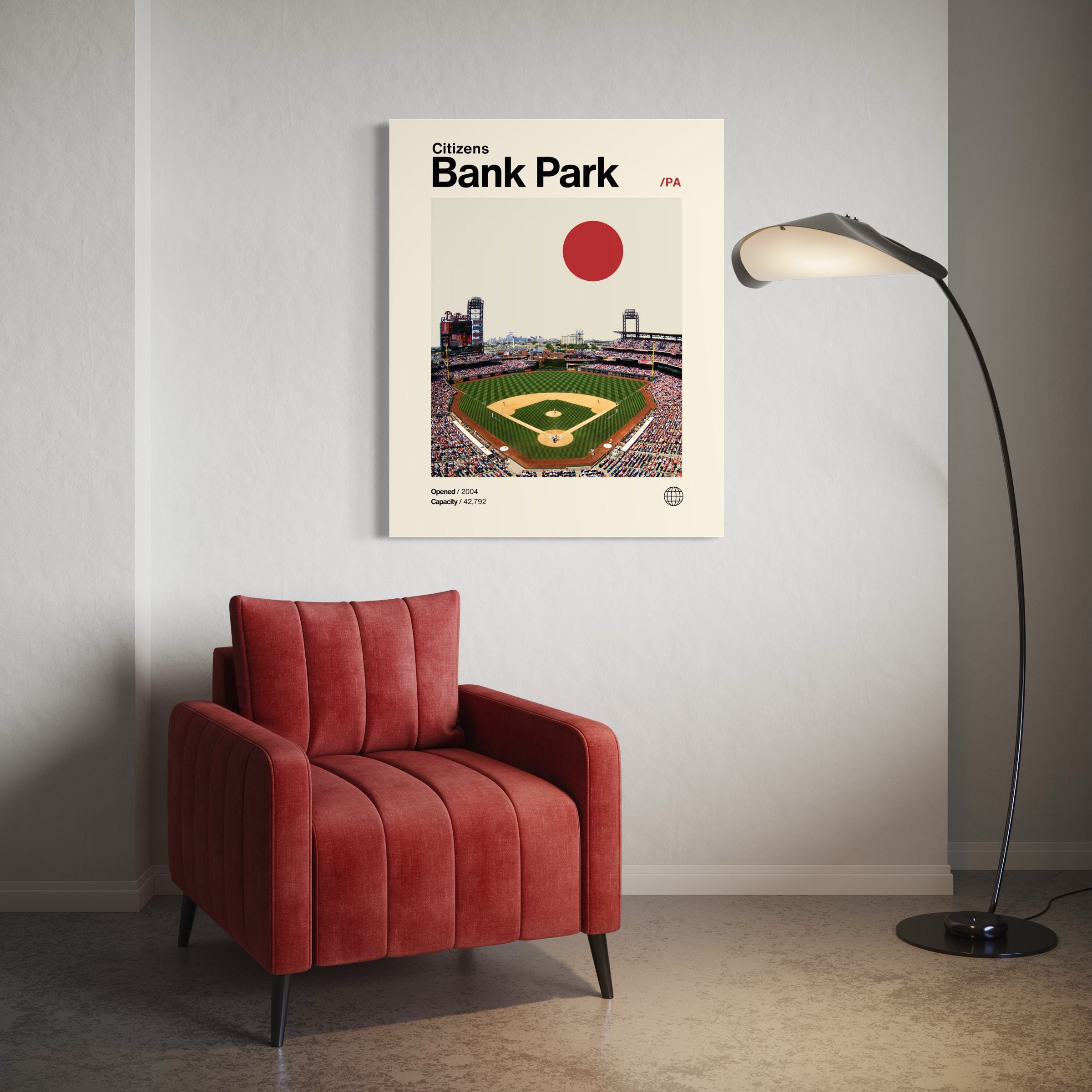 Citizens Bank Park Poster, Phillies Poster, Minimalist, Helvetica, Mid ...