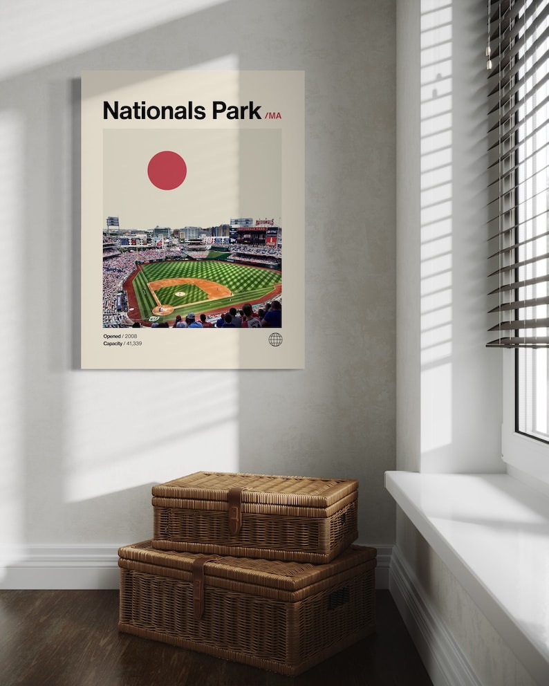 Nationals Park Poster, Nationals Poster, Minimalist, Helvetica, Mid ...