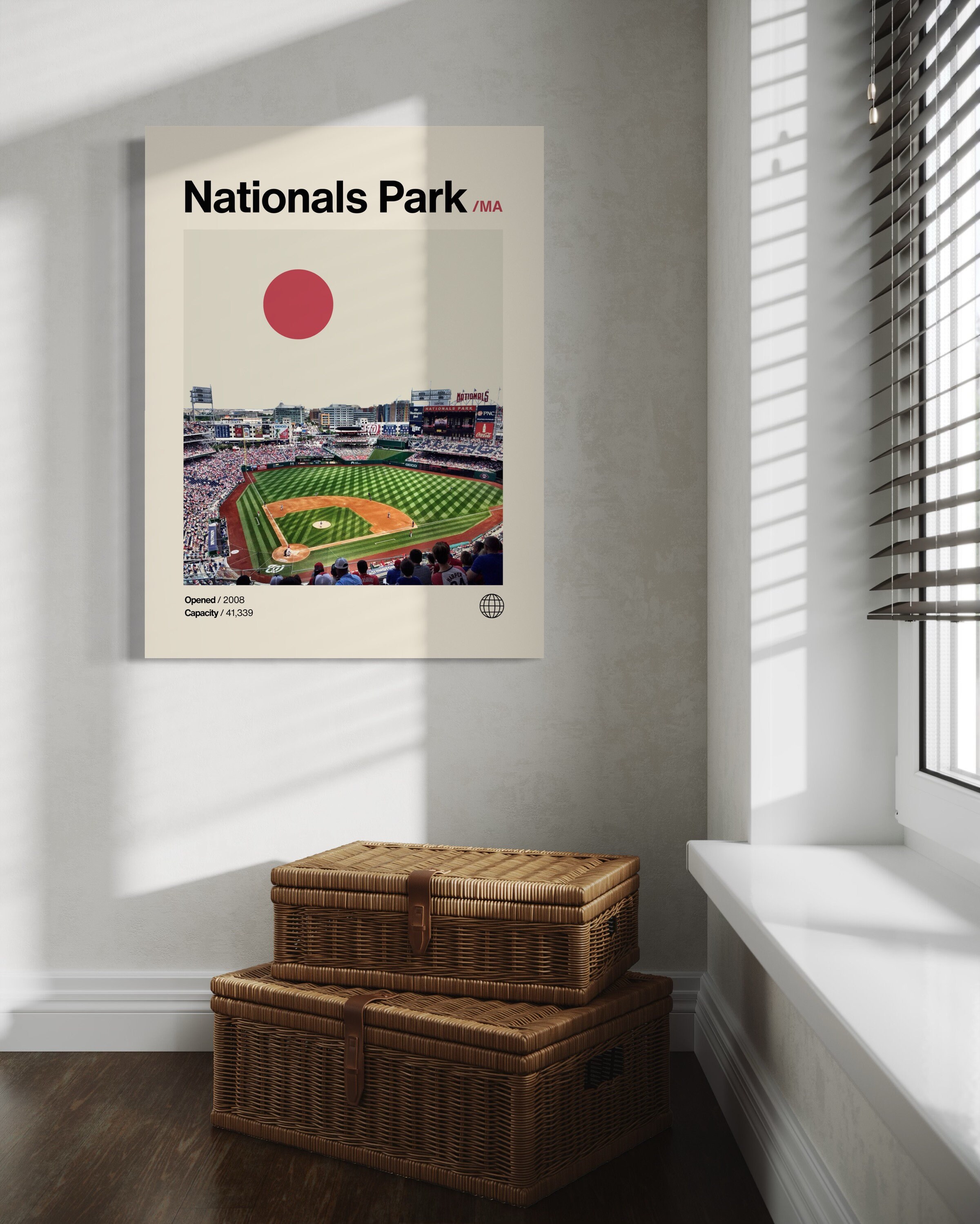 Nationals Park Poster, Nationals Poster, Minimalist, Helvetica, Mid ...