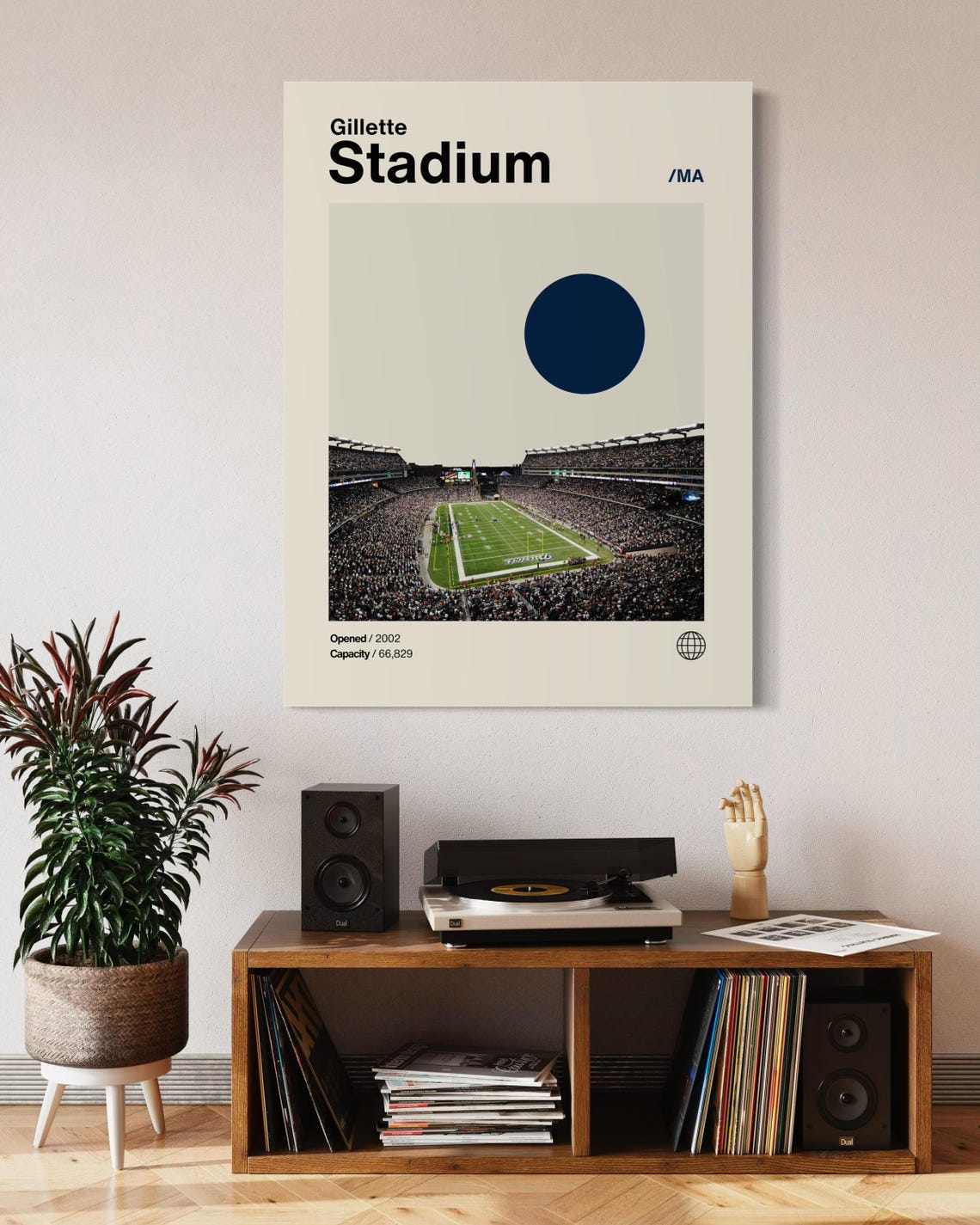 Gillette Stadium Poster, Patriots Poster, Minimalist, Helvetica, Mid ...