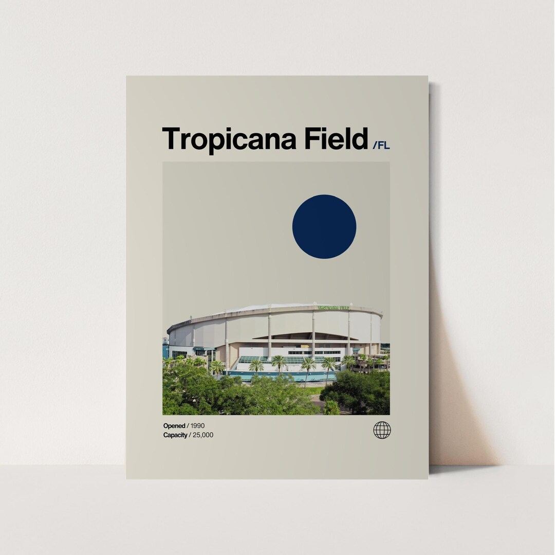 Tropicana Field Poster, Rays Poster, Minimalist, Helvetica, Mid-century ...