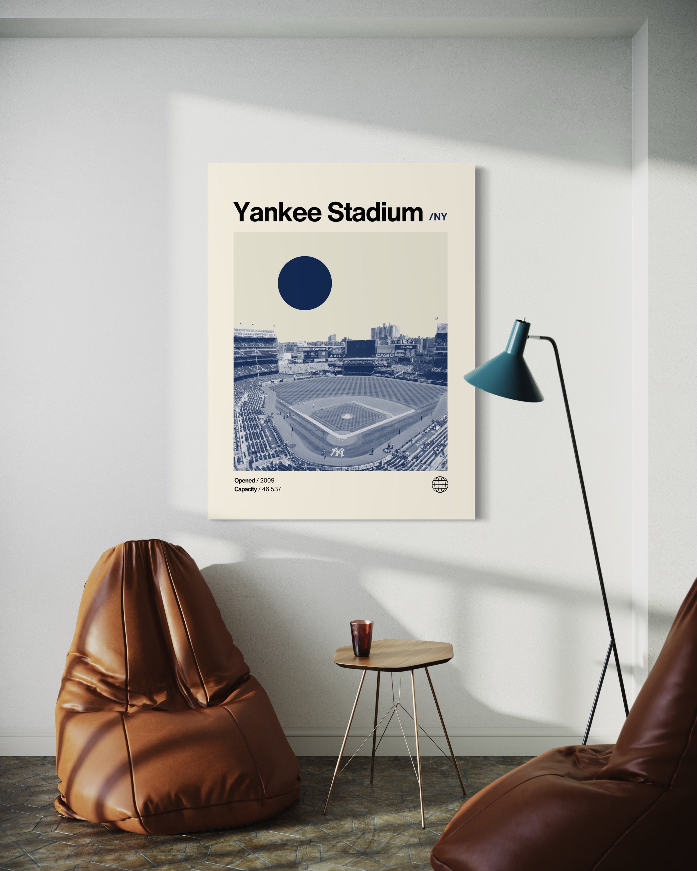 Yankee Stadium Poster, Yankee Poster, Minimalist, Helvetica, Mid ...