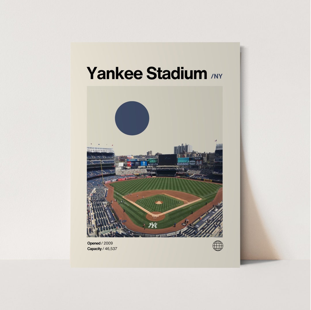 Yankee Stadium Poster, Minimalist, Helvetica, Mid-century Modern ...