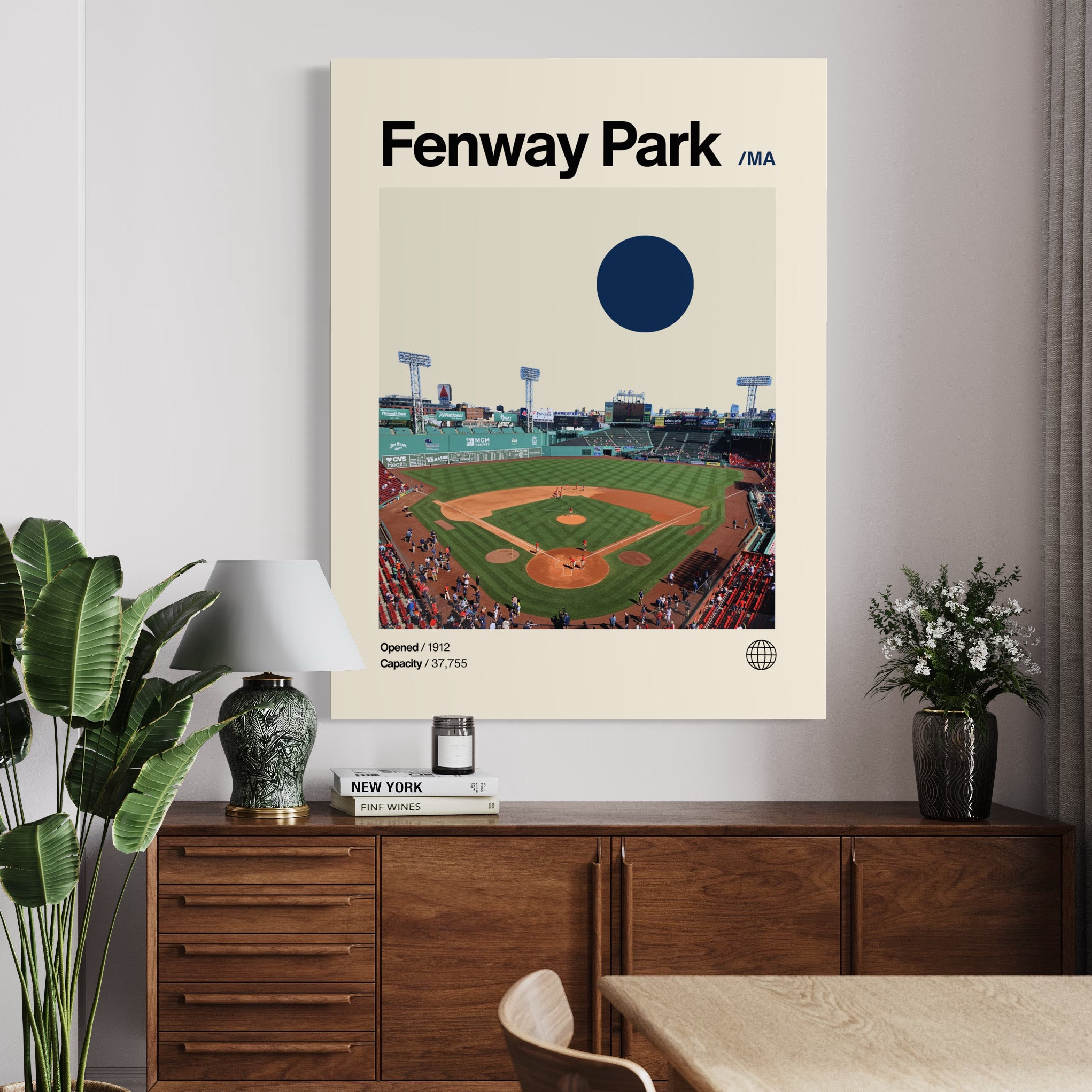 Fenway Park Poster, Redsox Poster, Minimalist, Helvetica, Mid-century ...