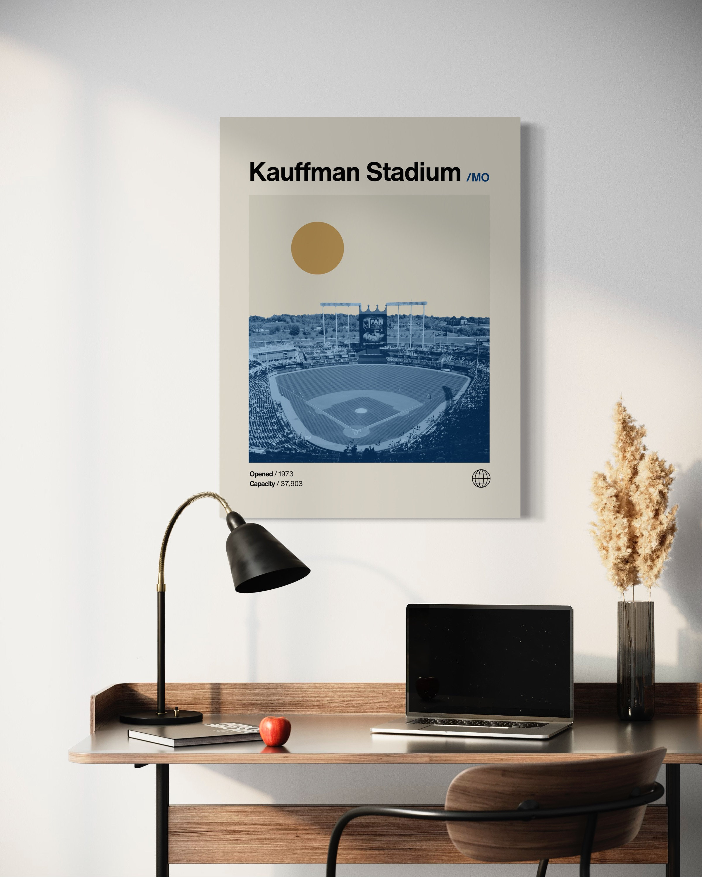 Kauffman Stadium Poster, Royals Poster, Minimalist, Helvetica, Mid ...