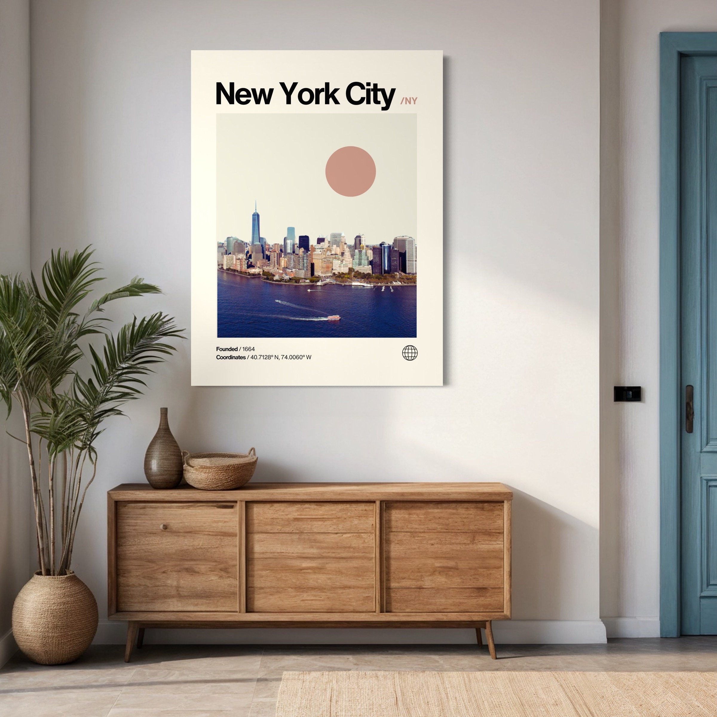New York City Poster, Minimalist, Helvetica, Mid-century Modern, New York City Print, New York ...