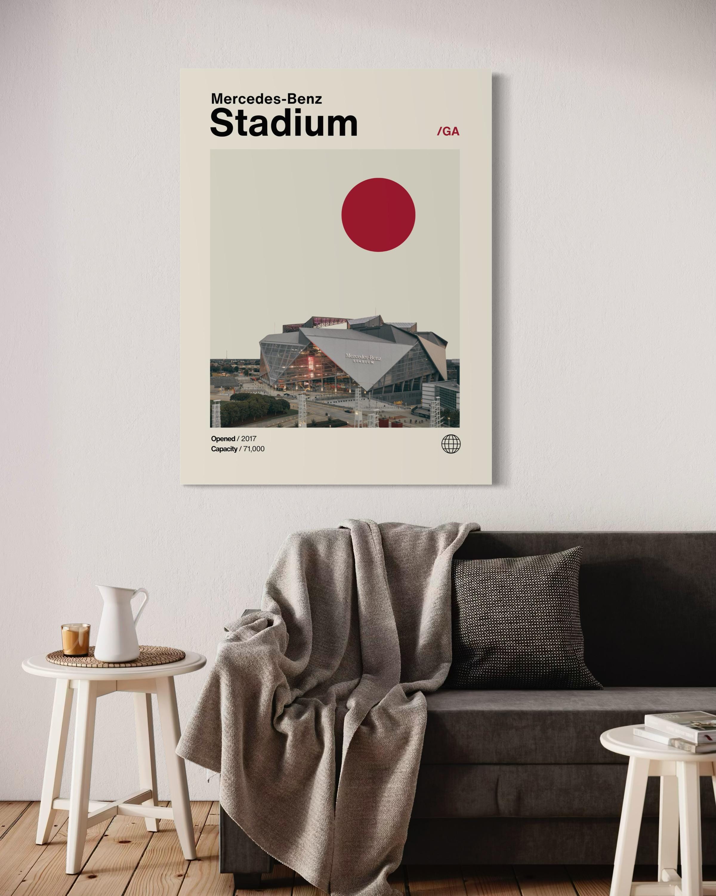 Mercedes-benz Stadium Poster, Falcolns Poster, Minimalist, Helvetica ...