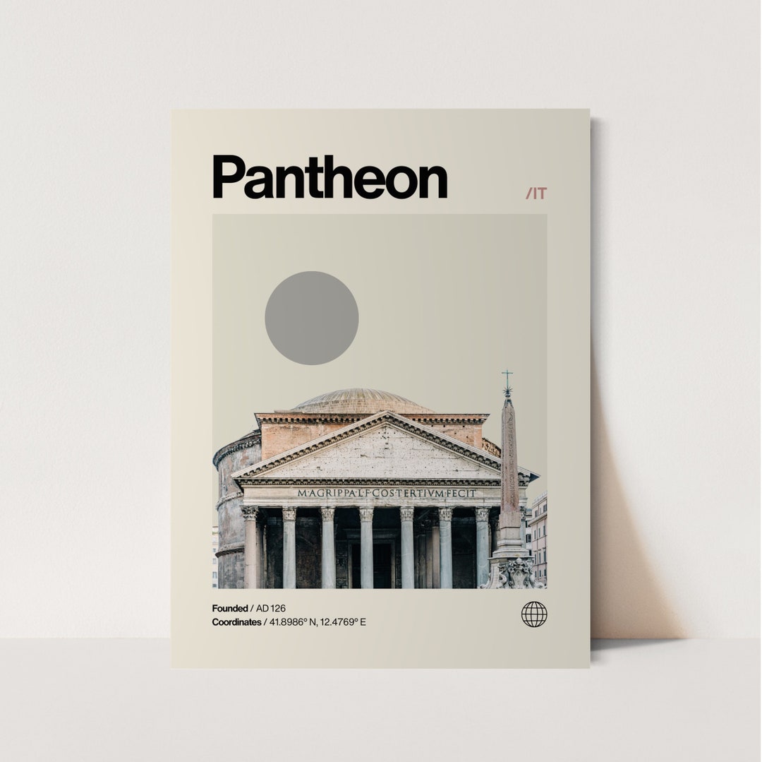 Pantheon Poster, Minimalist, Helvetica, Mid-century Modern, Pantheon ...
