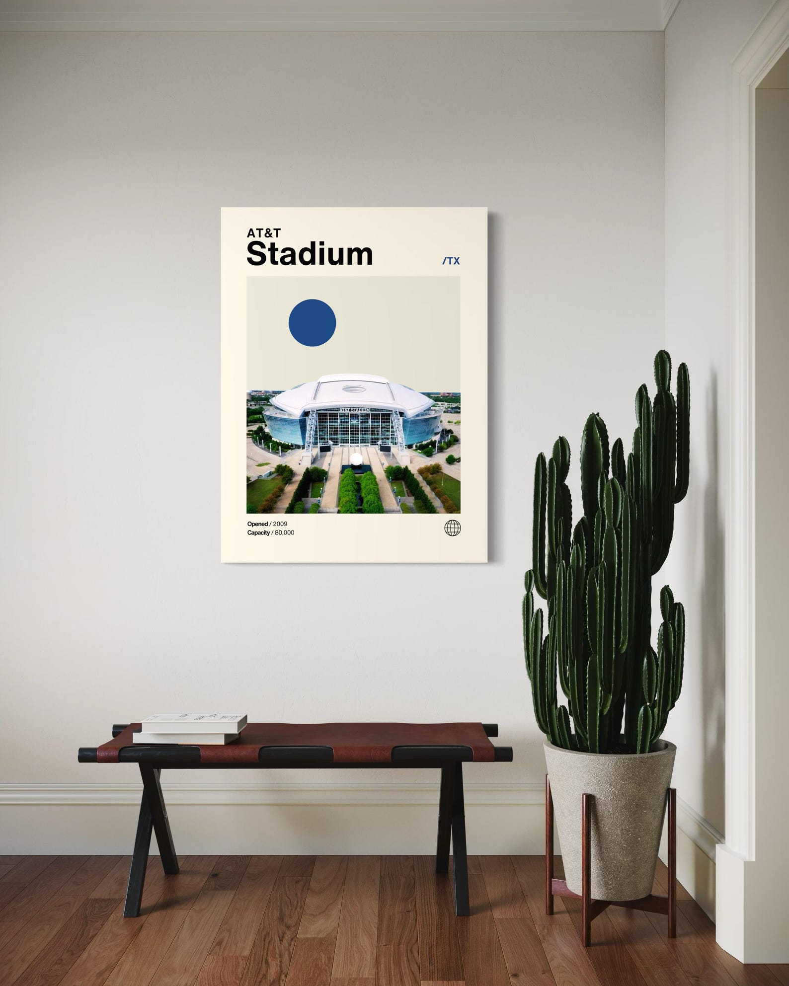 AT&T Stadium Poster, Cowboys Poster, Minimalist, Helvetica, Mid-century ...