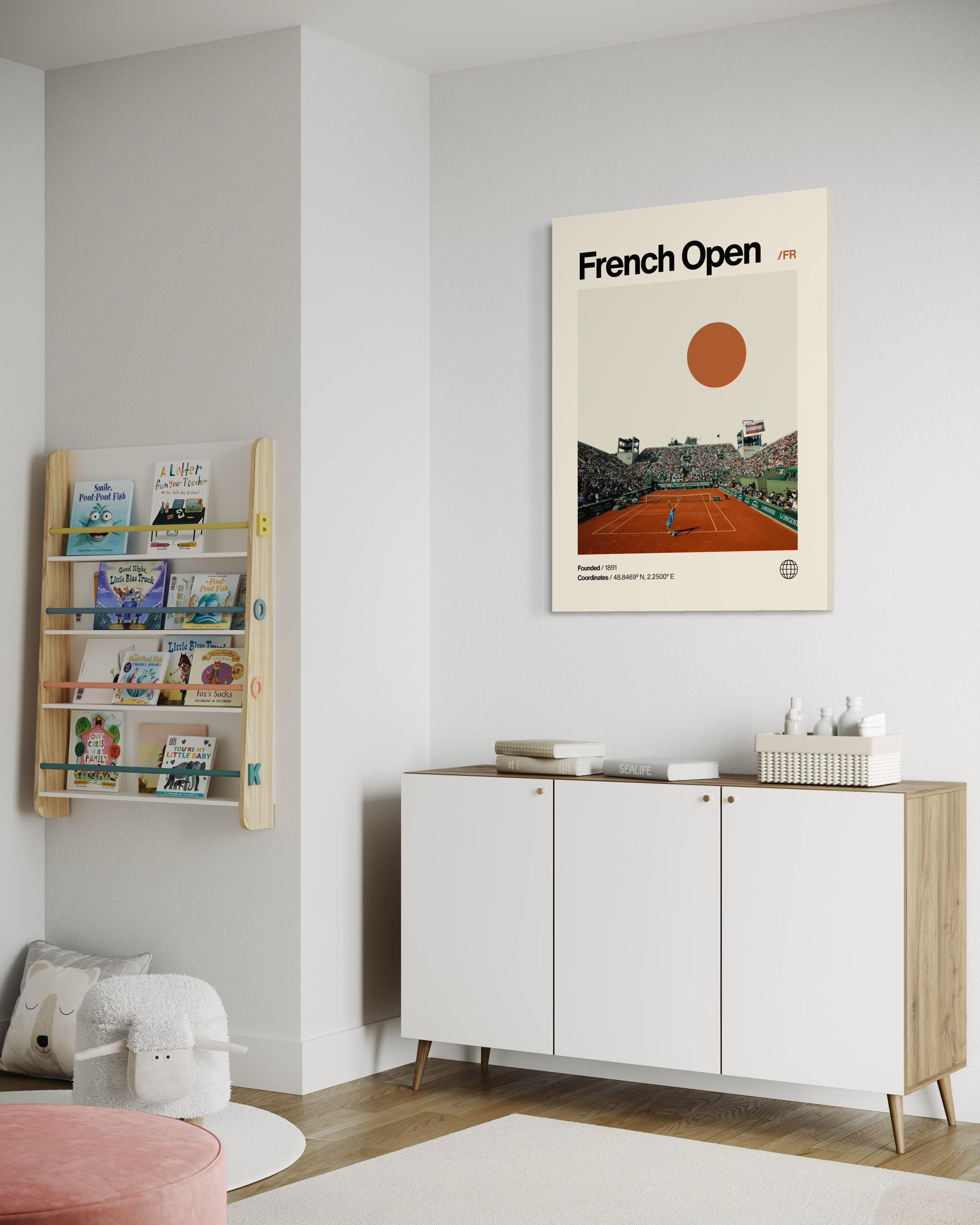 French Open Poster, Minimalist, Helvetica, Mid-century Modern, French ...