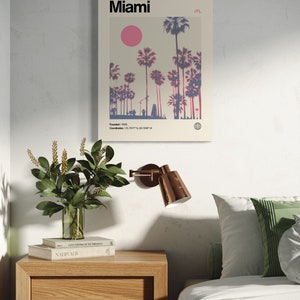Miami Poster, Minimalist, Helvetica, Mid-century Modern, Miami Travel ...
