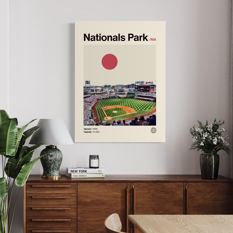Nationals Park Poster, Nationals Poster, Minimalist, Helvetica, Mid ...