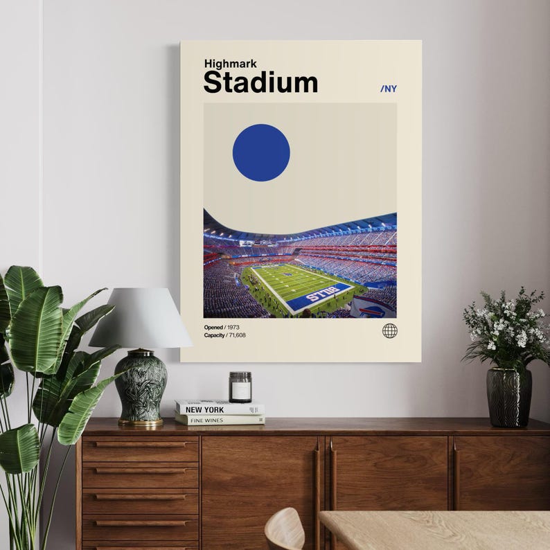 Highmark Stadium Poster, Bills Poster, Minimalist, Helvetica, Mid ...