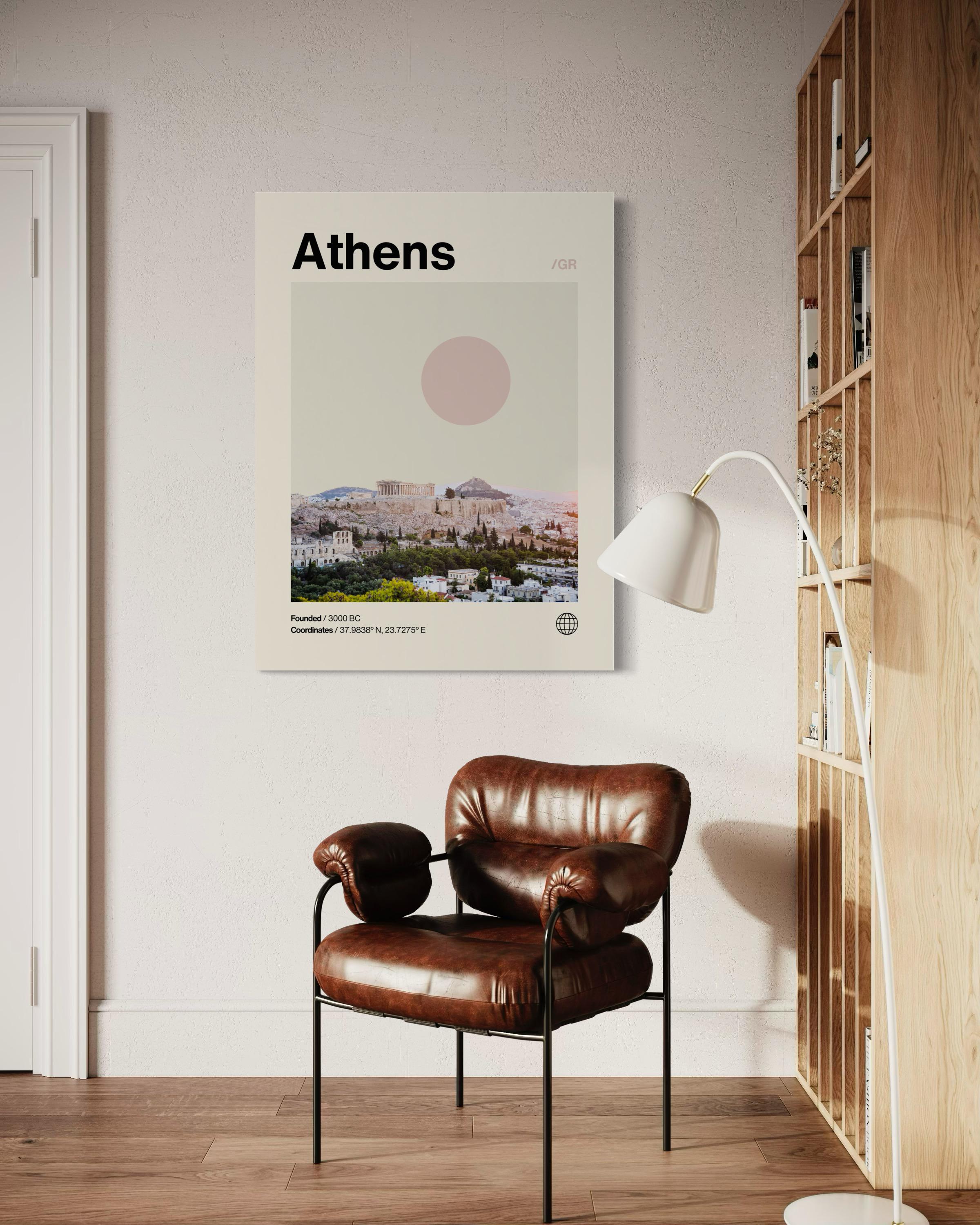 Athens Poster, Minimalist, Helvetica, Mid-century Modern, Athens Travel ...