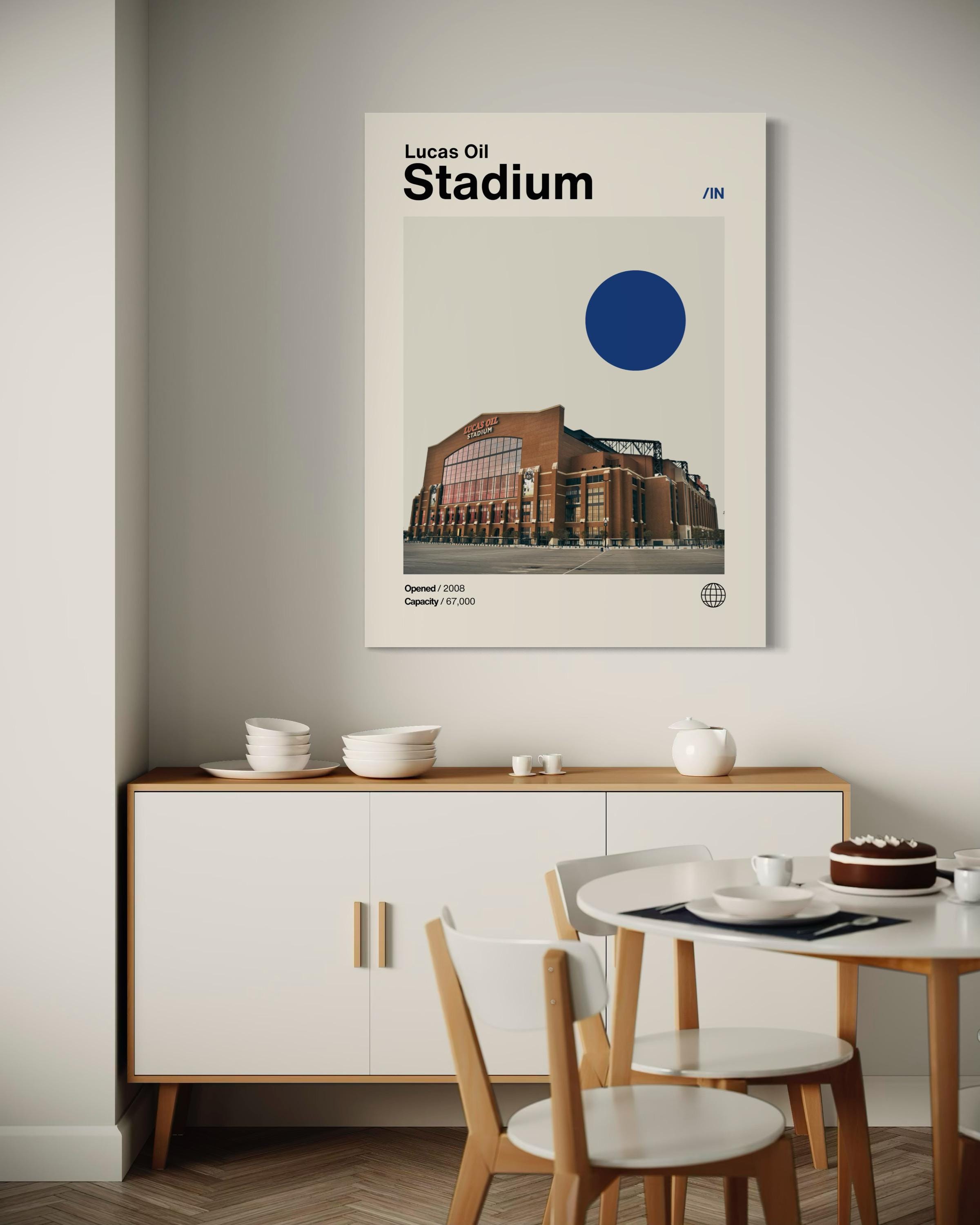 Lucas Oil Stadium Poster, Colts Poster, Minimalist, Helvetica, Mid ...