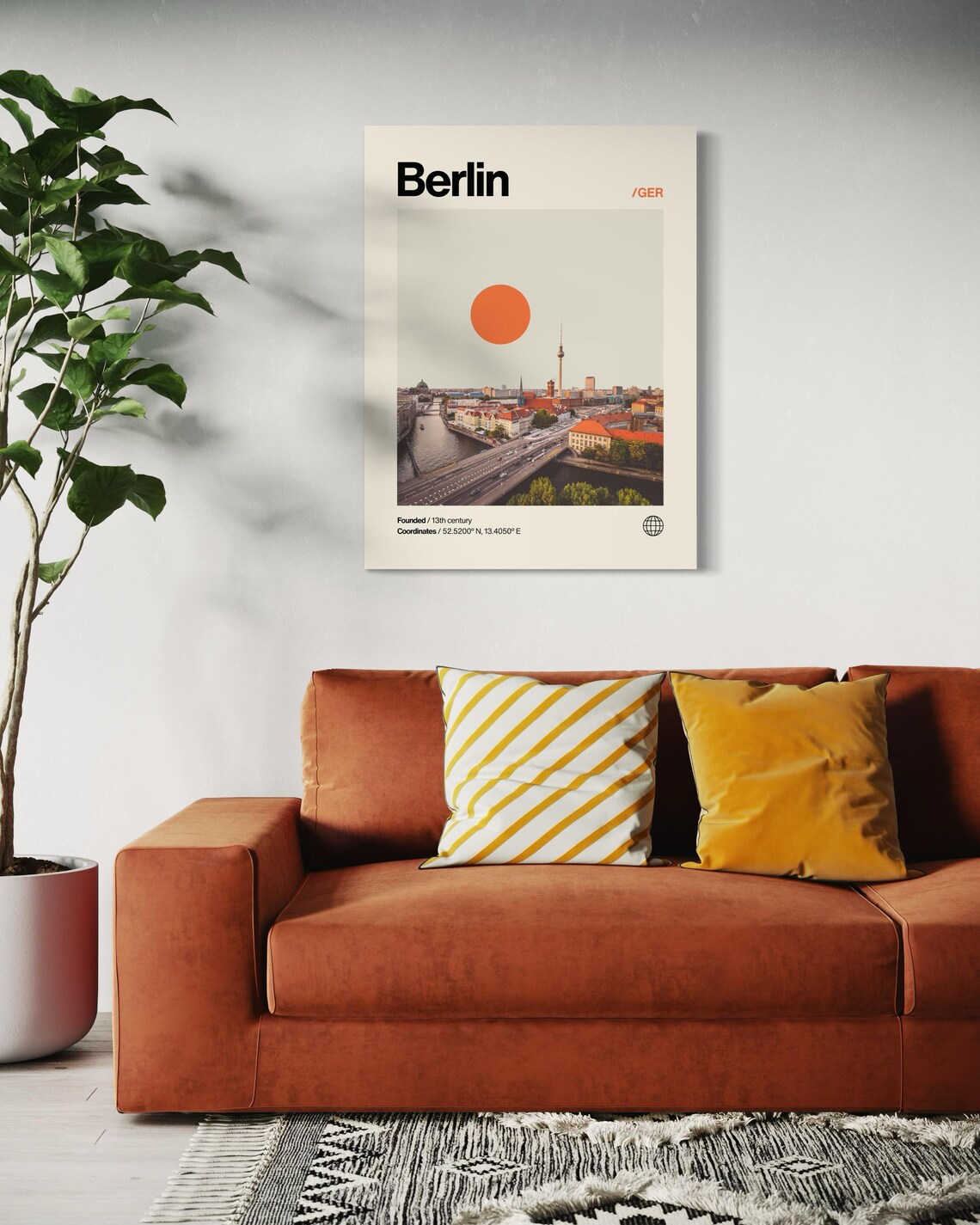 Berlin Poster, Minimalist, Helvetica, Mid-century Modern, Berlin Travel ...