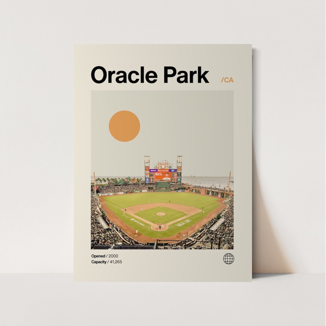 Oracle Park Poster, Giants Poster, Minimalist, Helvetica, Mid-century ...