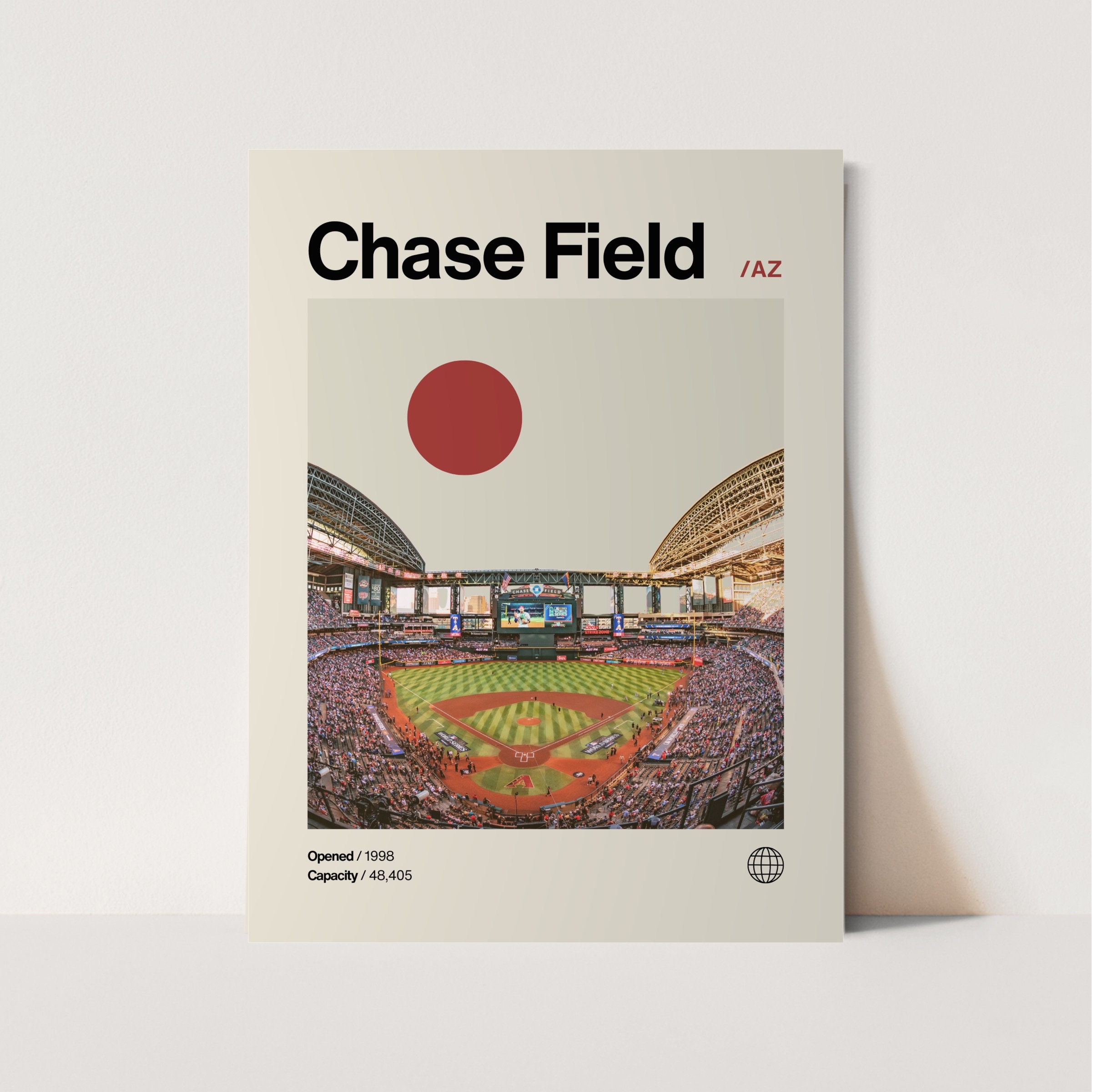Chase Field Poster, Diamondbacks Poster, Minimalist, Helvetica, Mid ...