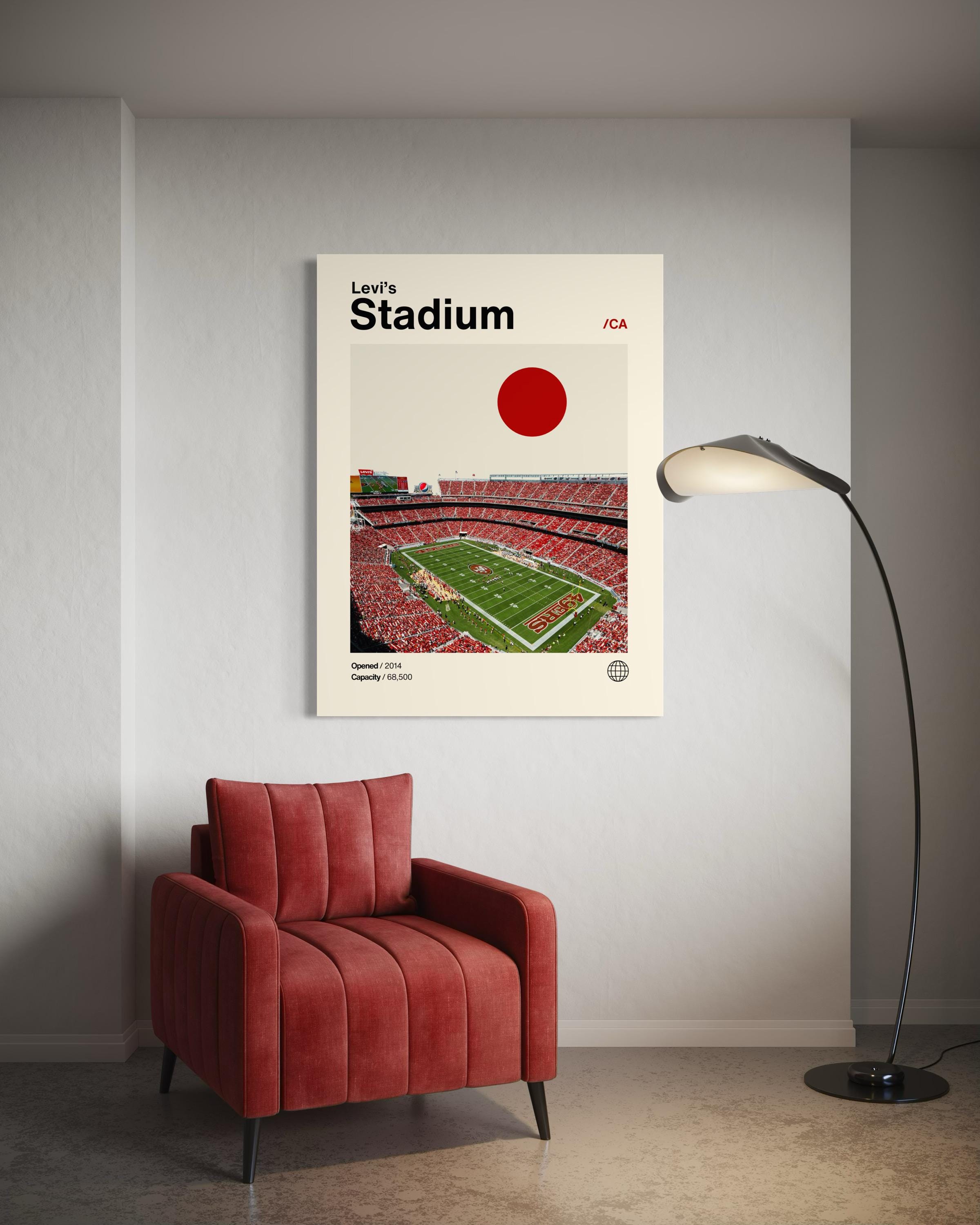 Levi Stadium Poster, 49ers Poster, Minimalist, Helvetica, Mid-century ...