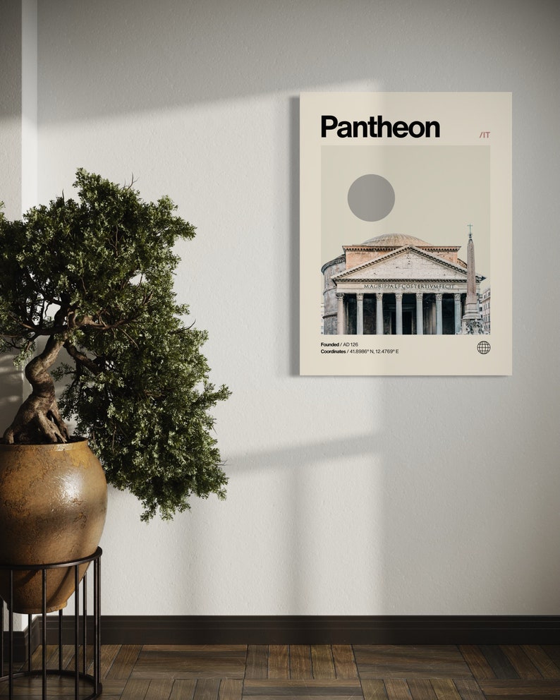 Pantheon Poster, Minimalist, Helvetica, Mid-century Modern, Pantheon ...