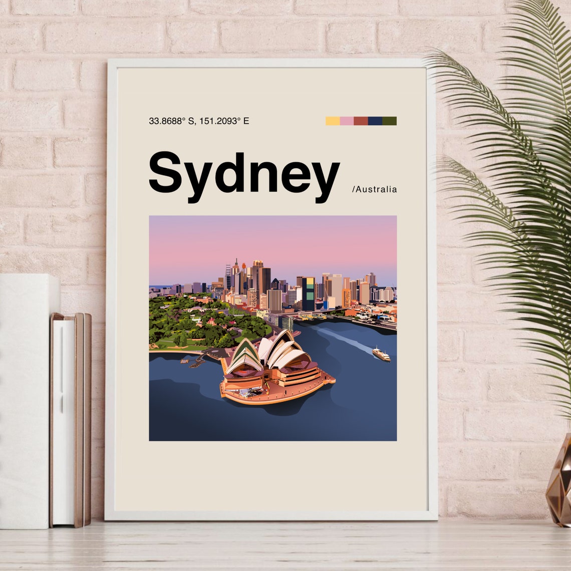 Sydney Poster, Minimalist, Helvetica, Mid-century Modern, Sydney Travel ...